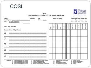 Figure 1: The original Client Oriented Scale of Improvement (COSI).